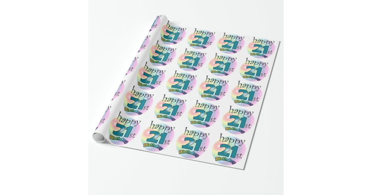 Happy 21st Birthday Wrapping Paper | Zazzle