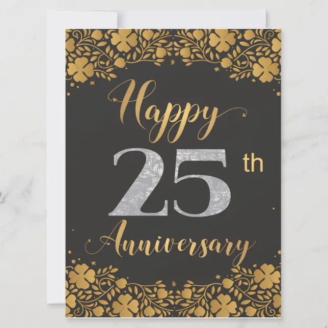 Happy 25th Anniversary Silver Wedding 25 Years Card | Zazzle