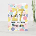 Happy 27th Birthday Pastel Rainbow Gold Woman Card | Zazzle