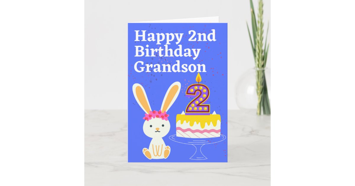 Happy 2nd Birthday Grandson Card | Zazzle