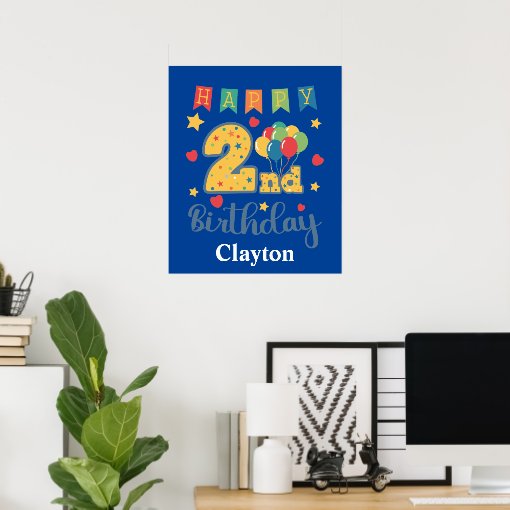 Happy 2nd Birthday Poster | Zazzle