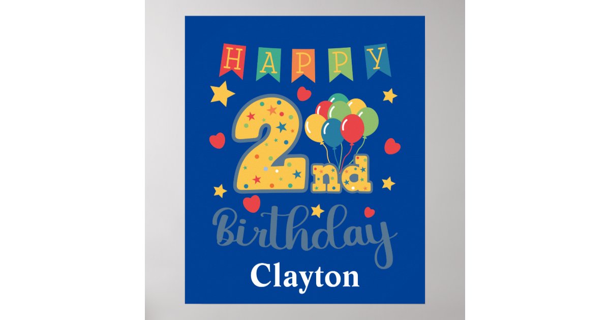 Happy 2nd Birthday Poster | Zazzle