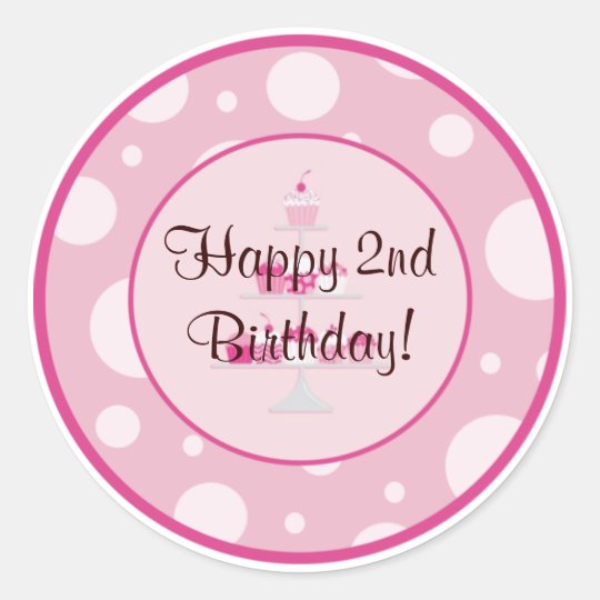 Happy 2nd Birthday Sticker | Zazzle.com