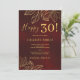 Happy 30 elegant gold and red 30th birthday party invitation | Zazzle