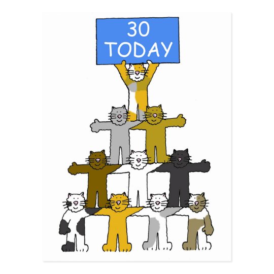 Happy 30th Birthday, for Cat Lover. Postcard | Zazzle.com