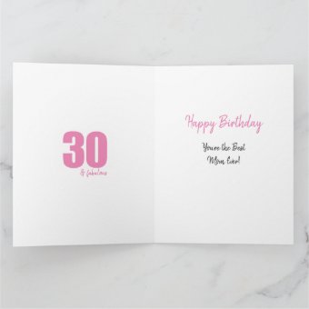 Happy 30th Birthday Mom 30 Number Photo Collage Card | Zazzle