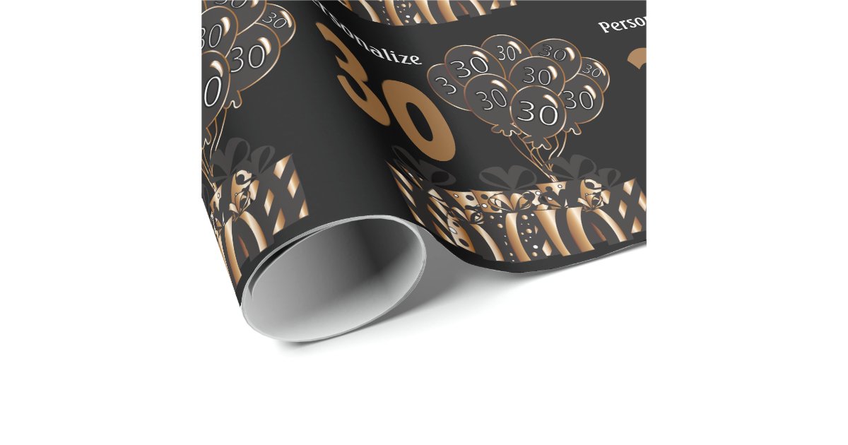 Happy 30th Birthday | Personalize Wrapping Paper | Zazzle
