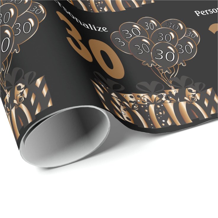 Happy 30th Birthday Wrapping Paper | Zazzle
