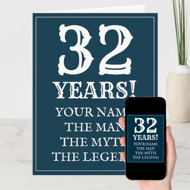 Happy 32nd Birthday card for boyfriend or partner | Zazzle