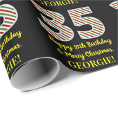 Happy 35th Birthday & Merry Christmas, Custom Name Wrapping Paper | Zazzle