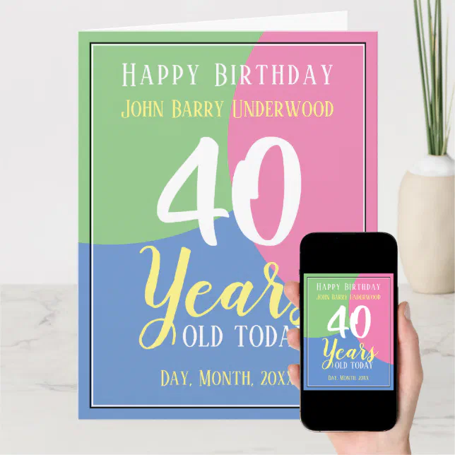 Happy 40th Birthday Card | Zazzle