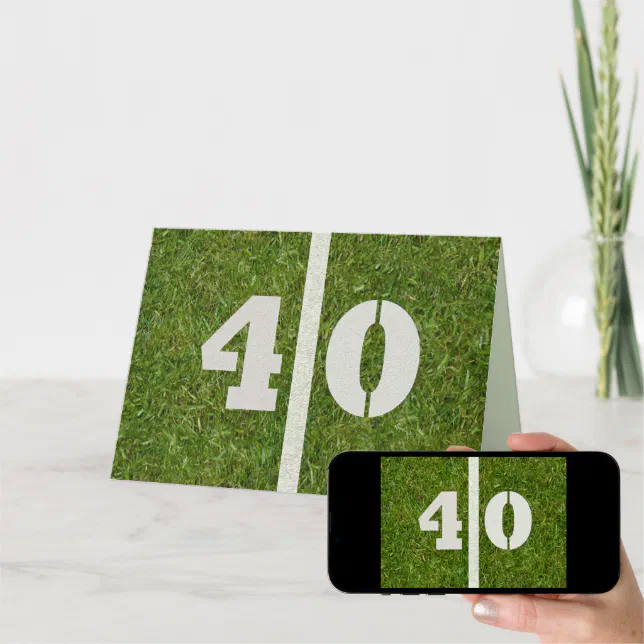 Happy 40th Birthday Football Card Customizable | Zazzle