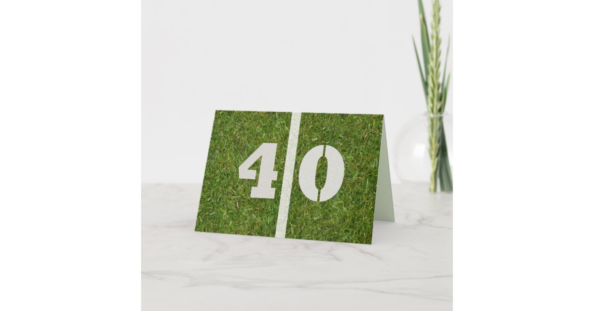 Happy 40th Birthday Football Card Customizable | Zazzle