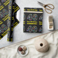 Happy 40th Birthday, Fun Colorful Stars Pattern 40 Wrapping Paper | Zazzle