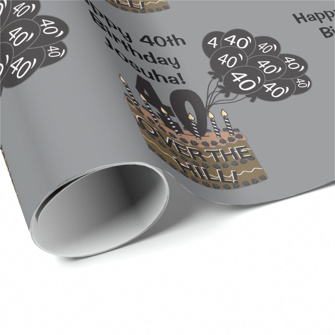 Happy 40th Personalized Birthday Wrapping Paper | Zazzle
