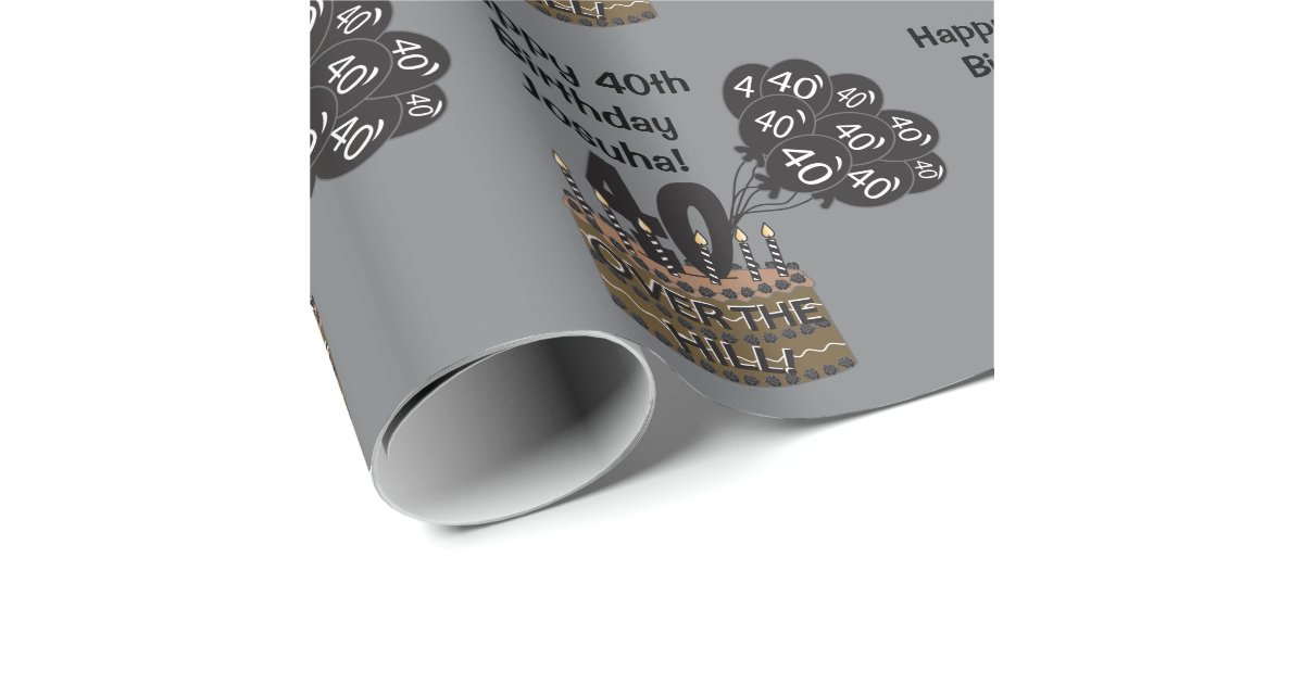 Happy 40th Personalized Birthday Wrapping Paper | Zazzle