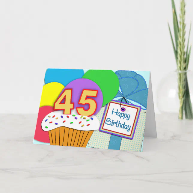 Happy 45th Birthday Card | Zazzle