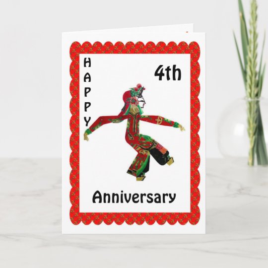 Happy 4th Anniversary Card | Zazzle.com