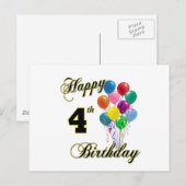 Happy 4th Birthday Cards and Birthday Post Cards | Zazzle