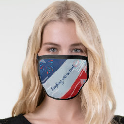 Happy 4th July Independence day USA Flag Patriotic Face Mask | Zazzle