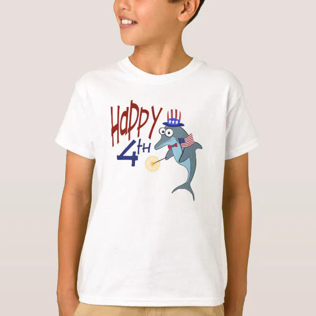 Happy 4th of July Dolphin T-Shirt | Zazzle