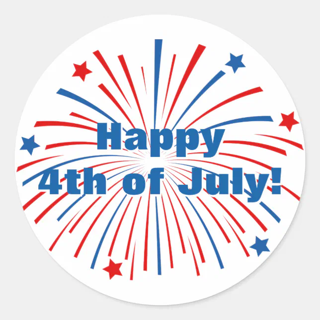 Happy 4th of july Independence Day party stickers | Zazzle