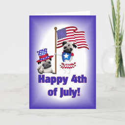 Happy 4th of July Pug Card | Zazzle