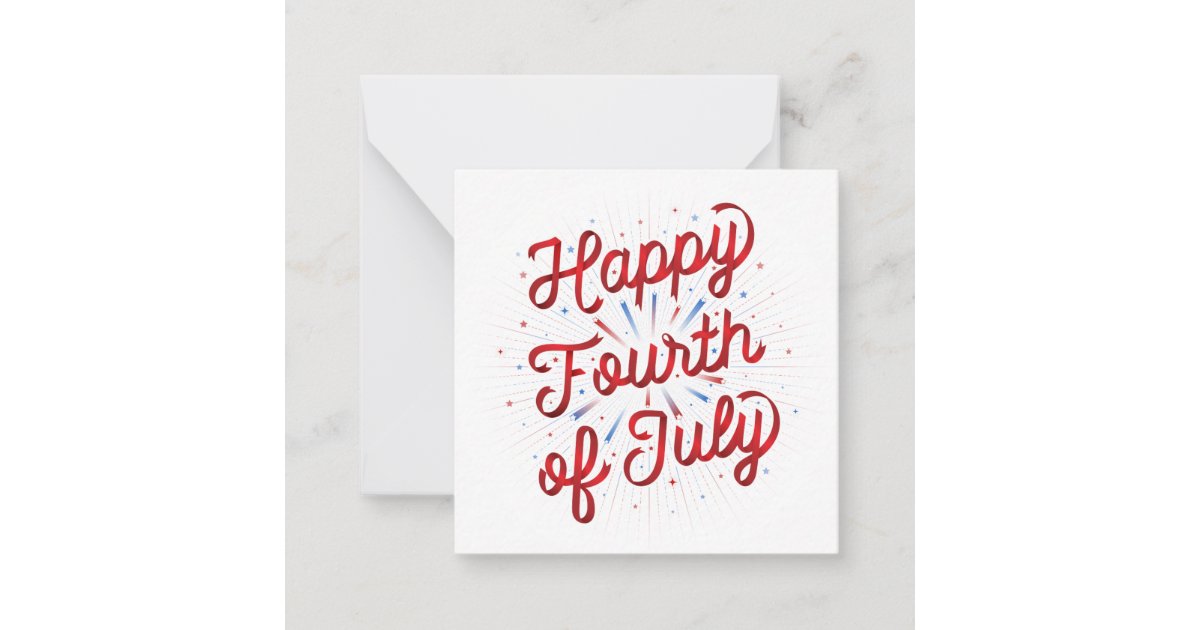 Happy 4th of July Stationery Card (Red) | Zazzle