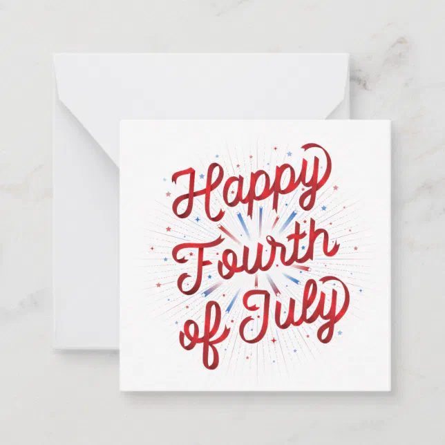Happy 4th of July Stationery Card (Red) | Zazzle