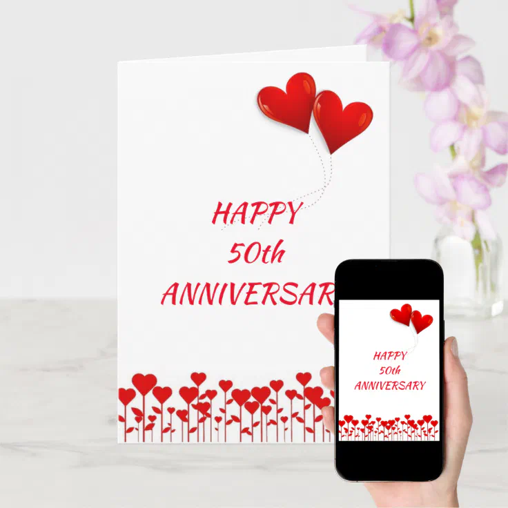HAPPY ***50th*** ANNIVERSARY AND "ENJOY" Card | Zazzle