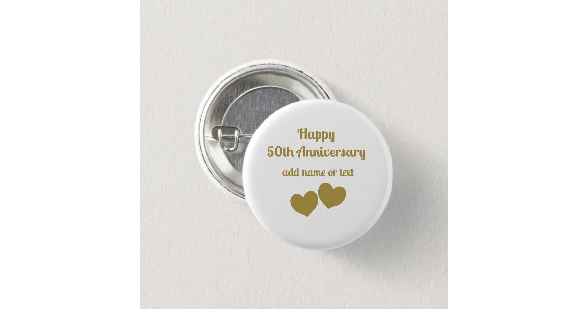 Happy 50th Anniversary Button | Zazzle