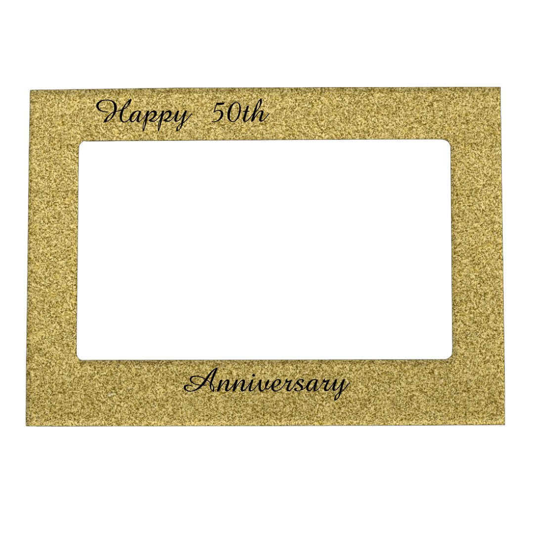 Happy 50th Anniversary Magnetic Picture Frame | Zazzle