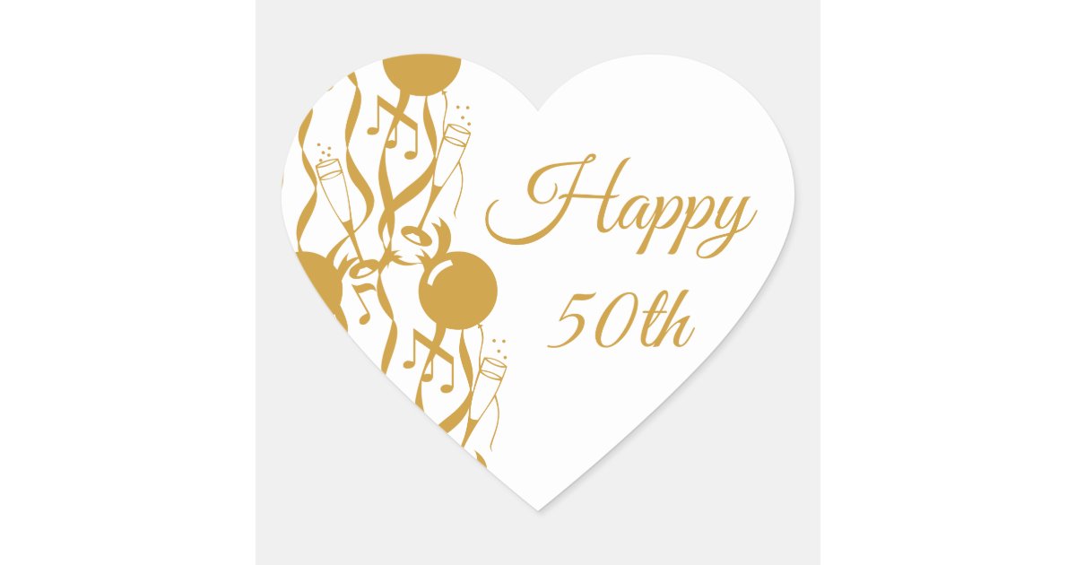 Happy 50th Anniversary Stickers | Zazzle