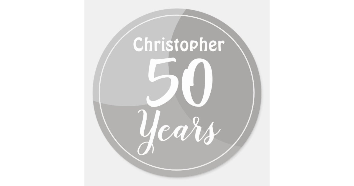 Happy 50th Birthday Classic Round Sticker | Zazzle