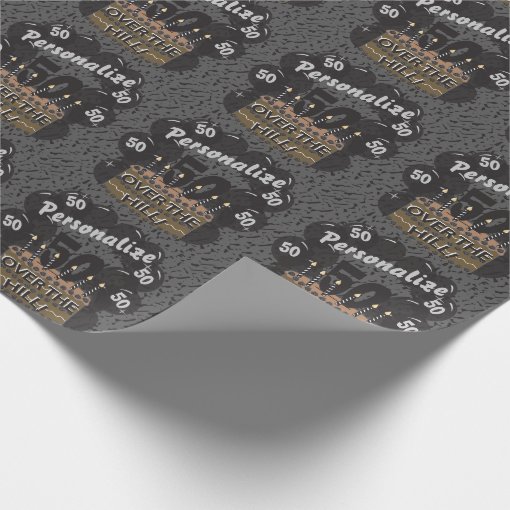 Happy 50th Birthday - Over the Hill Wrapping Paper | Zazzle