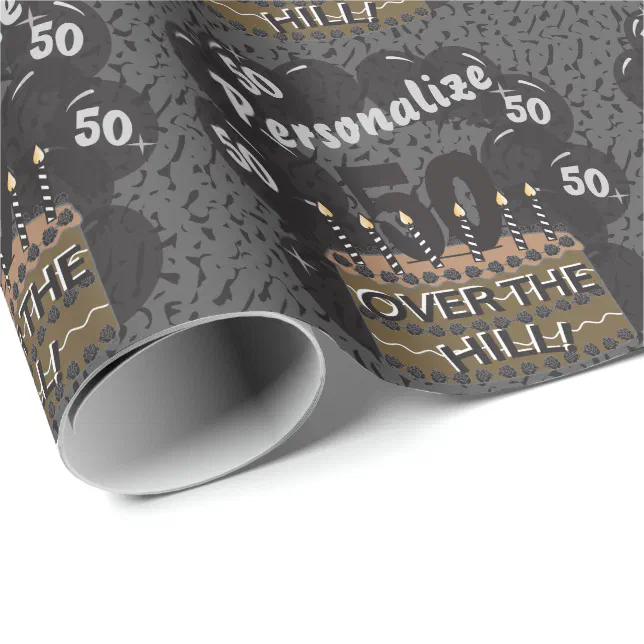 Happy 50th Birthday - Over the Hill Wrapping Paper | Zazzle
