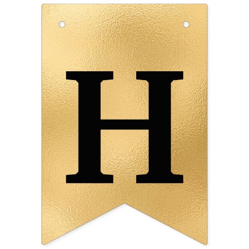 Happy 50th Birthday Photo Gold Bunting Flags | Zazzle