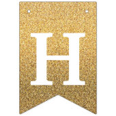 Happy 50th Birthday Photo Gold Glitter Bunting Flags | Zazzle