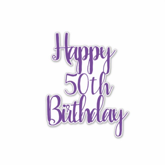 Happy 50th Birthday Purple Fabulous Elegant 2020 Sticker | Zazzle.com