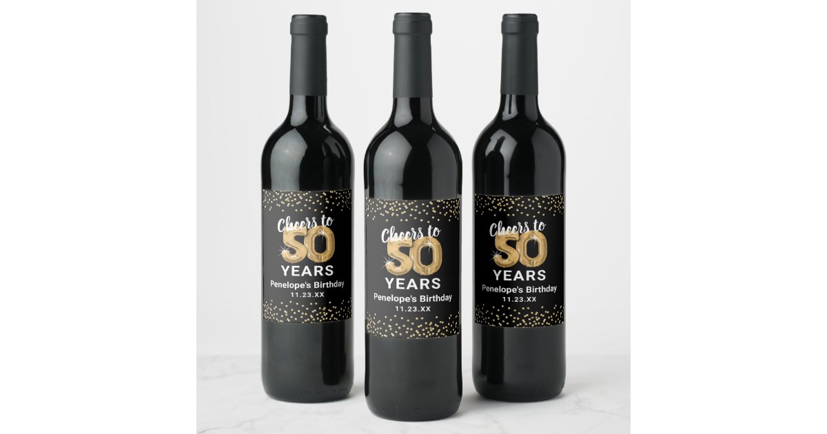 Happy 50th Birthday Wine Label | Zazzle