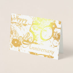 Happy 50th Golden Wedding Anniversary w/text Card | Zazzle