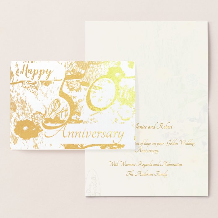 Happy 50th Golden Wedding Anniversary w/text Card | Zazzle.com