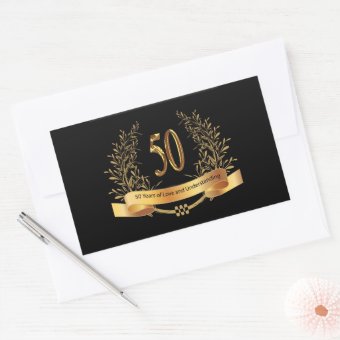Happy 50th Wedding Anniversary Greeting Cards Rectangular Sticker | Zazzle