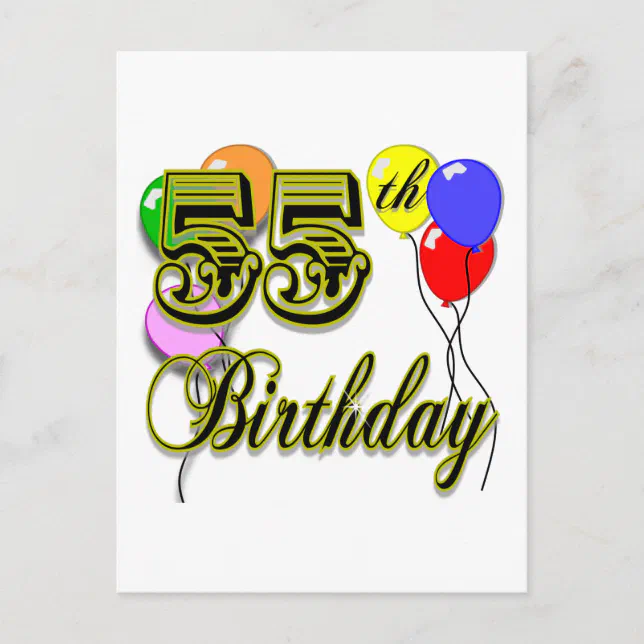 Happy 55th Birthday Celebration Postcard | Zazzle