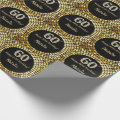 Happy 60th Birthday Black and Gold Glitter Wrapping Paper | Zazzle