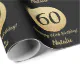 Happy 60th Birthday Black and Gold Glitter Wrapping Paper | Zazzle