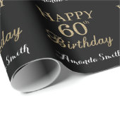 Happy 60th Birthday Gold Glitter Wrapping Paper | Zazzle