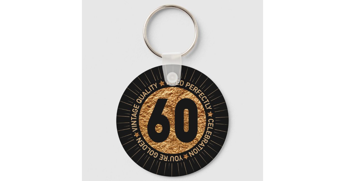HAPPY 60TH BIRTHDAY KEYCHAIN | Zazzle