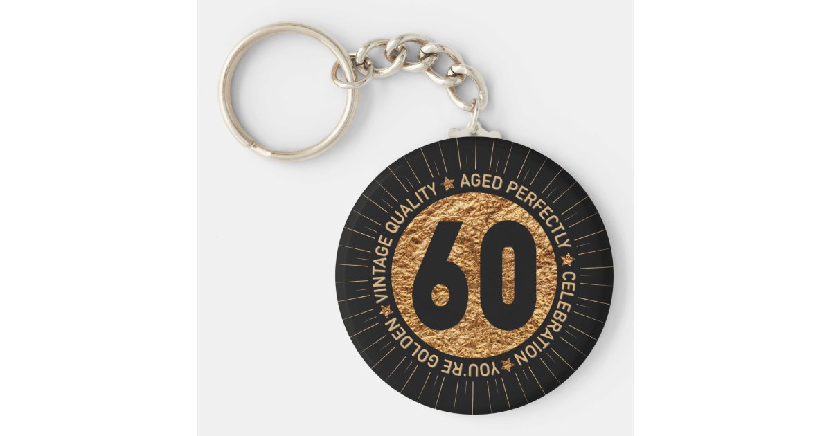 HAPPY 60TH BIRTHDAY KEYCHAIN | Zazzle.com