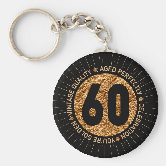 HAPPY 60TH BIRTHDAY KEYCHAIN | Zazzle.com